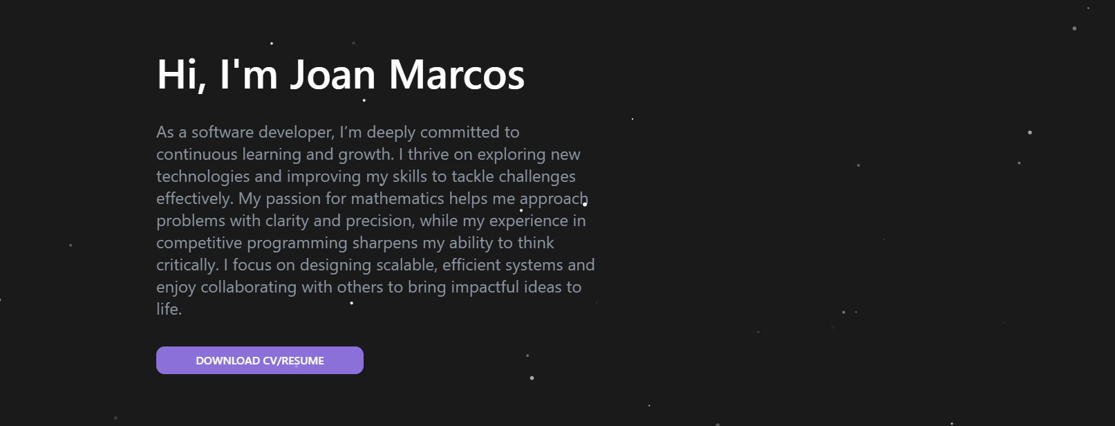 Joan Marcos Portfolio | Software Developer | Backend Developer | Competitive Programmer